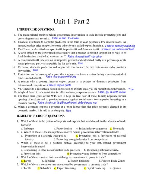 Unit 1 Part 2 Exercises To Sts Pdf