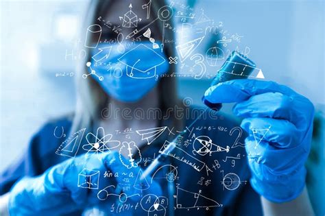 Quantitative Analyst Is Drawing Different Math Formulas On The Glass