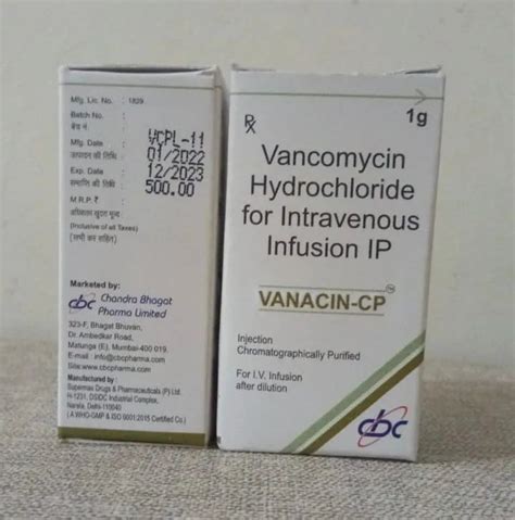 Vancomycin Hydrochloride For Intravenous Infusion Ip Bydivine Laboratories Pvt Ltd 1g At