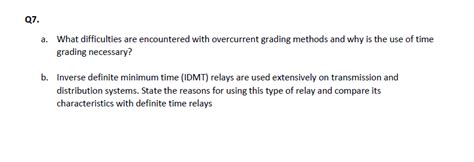 Solved A What Difficulties Are Encountered With Overcurrent