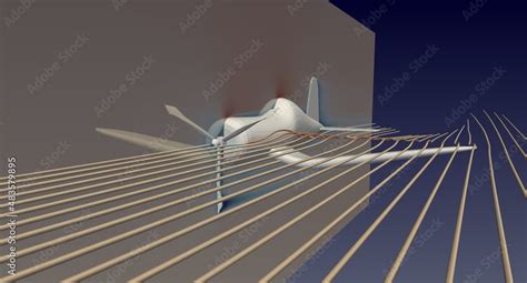 CFD Simulation Of An Airplane Stock Illustration Adobe Stock