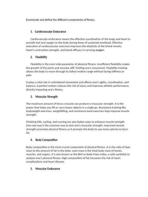 2 Enumerate And Define The Different Components Of Fitness Dante Pdf