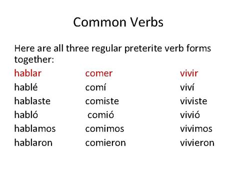 Spanish 3 Week Of February 2 The Preterite