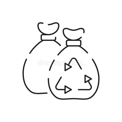 Recycled Materials Line Icon Label Eco Friendly Packaging Vector