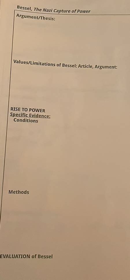 bessel the nazi capture of power argument thesis values limitations