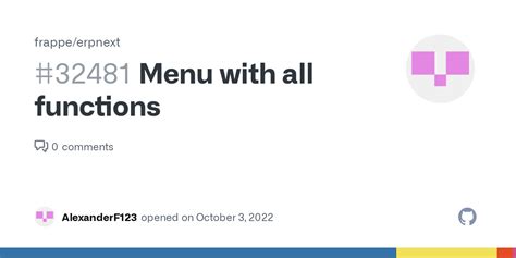 Menu With All Functions Issue 32481 Frappe Erpnext GitHub