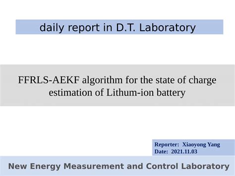 Pdf Ffrls Aekf Algorithm For The State Of Charge Estimation Of Lithum