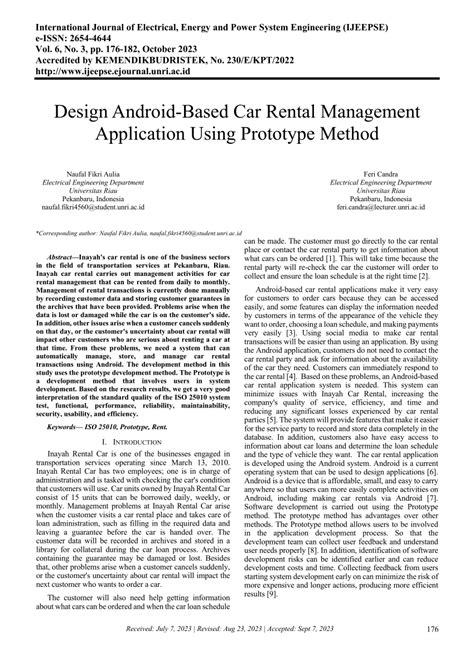 PDF Design Android Based Car Rental Management Application Using Prototype Method