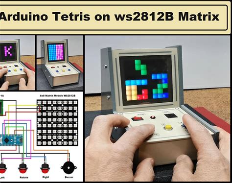 Colorful Arduino Tetris Game Ws2812b Led Matrix Tutorial 6 Steps