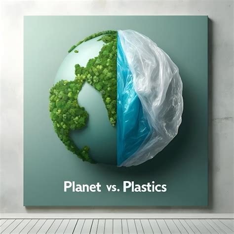 Premium Photo Earth Day Poster With One Hemisphere Wrapped In Plastic