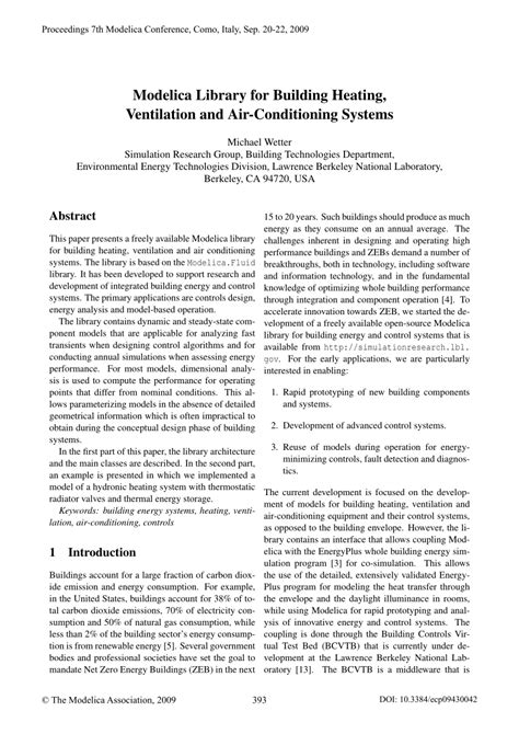 Pdf Modelica Library For Building Heating Ventilation And Air