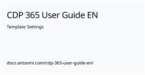Template Settings Antsomi