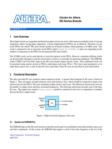 Altera Up Clocks Pdf Field Programmable Gate Array Digital Technology