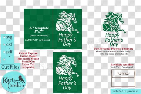 Happy Fathers Day Card Svg For Cricut Silhouette Laser Cut By