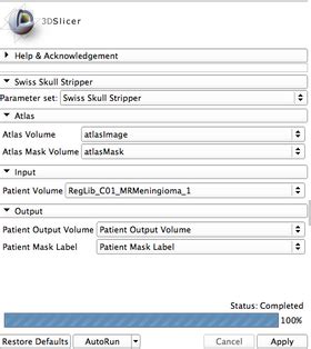 Documentation Modules SwissSkullStripper Slicer Wiki