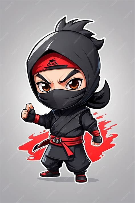 Premium Photo Ninja Chibi Mascot Logo Design