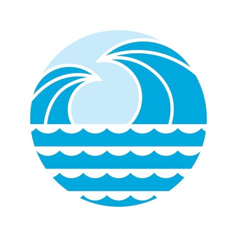 Design de ícone de vetor de ondas design de emblema de logotipo de mar