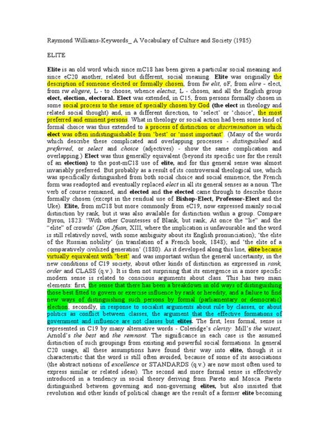 Raymond Williams Keywords A Vocabulary Of Culture And Society Pdf