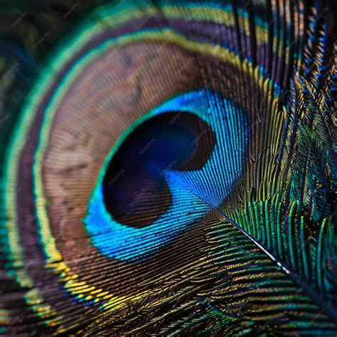Premium Photo A Closeup Of A Peacock Feather Showing The Intricate