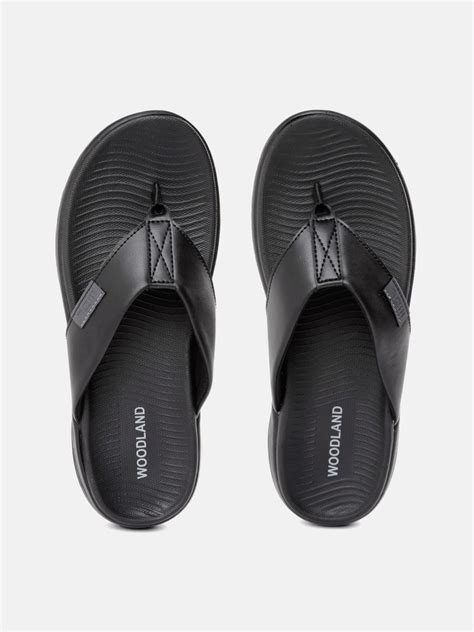 Buy Woodland Men Black Solid Thong Flip Flops Flip Flops For Men