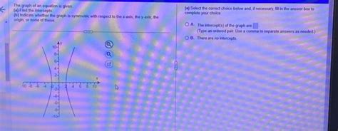 Solved The Graph Of An Equation Is Given A Find The Chegg