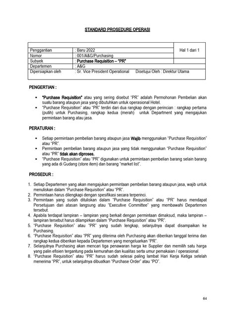 Sop 1 Purchase Requisition Pdf