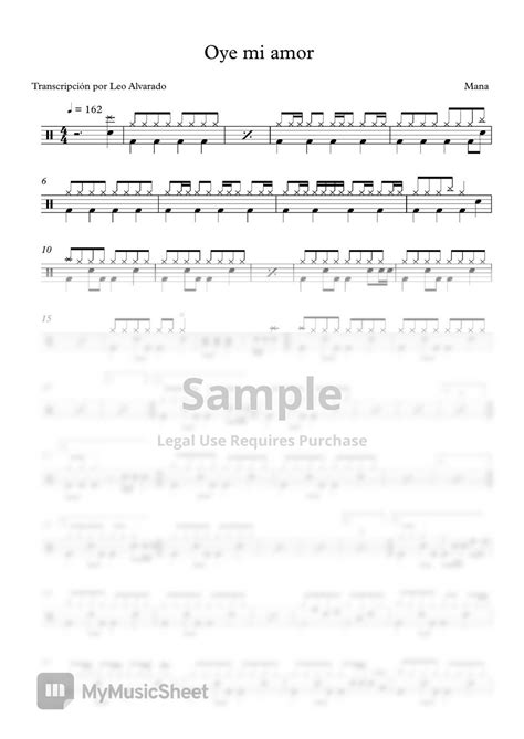 Mana Oye Mi Amor By Drum Transcription Leo Alvarado