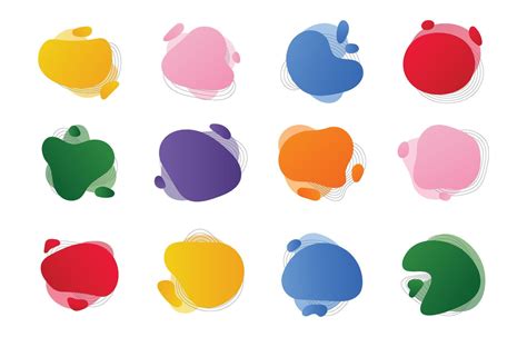 Irregular Amoeba Blob Shapes Graphic Element Decoration Abstract Colorful Blobs Set For Banner