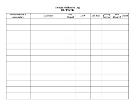 Medication Log Template Download Printable Pdf Templateroller