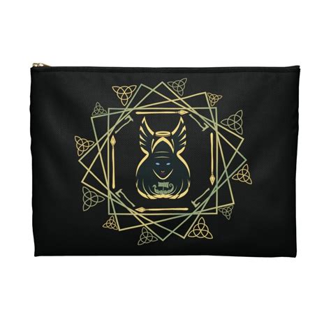 Mythology Nordic Viking Woman Black Makeup Accessory Bag Valkyrie