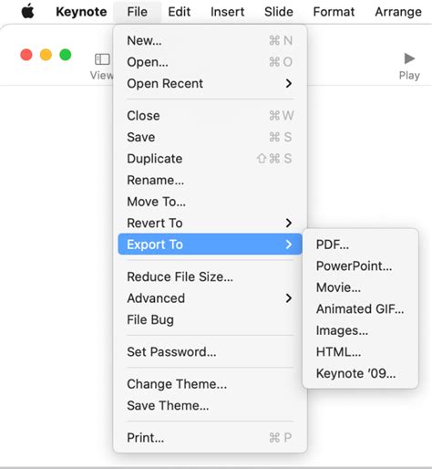 Export To PowerPoint Or Another File Format In Keynote On Mac Apple