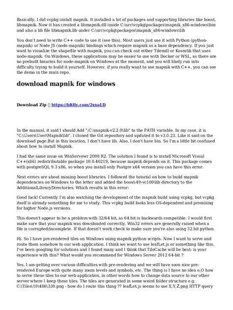 Fillable Online What Are The Next Steps After Installing Mapnik With Vcpkg Fax Email Print