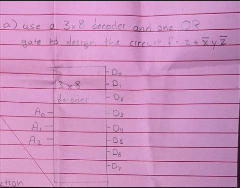 Solved A ﻿use A 3×8 ﻿decoder And On Or B ﻿write The