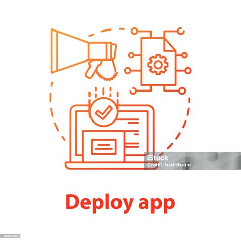 Terapkan Ikon Konsep Aplikasi Alat Pengembangan Perangkat Lunak Ide Ilustrasi Garis Tipis