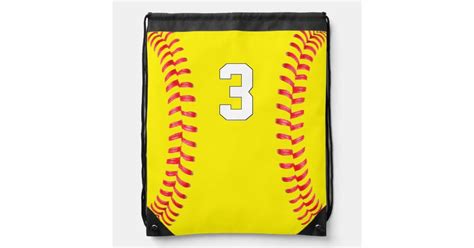 Fastpitch Softball Player Jersey Number Sports Drawstring Bag Zazzle