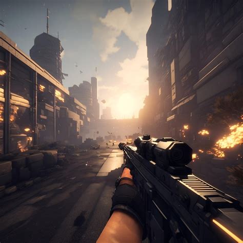 Premium Ai Image Scene From An Fps Style Game