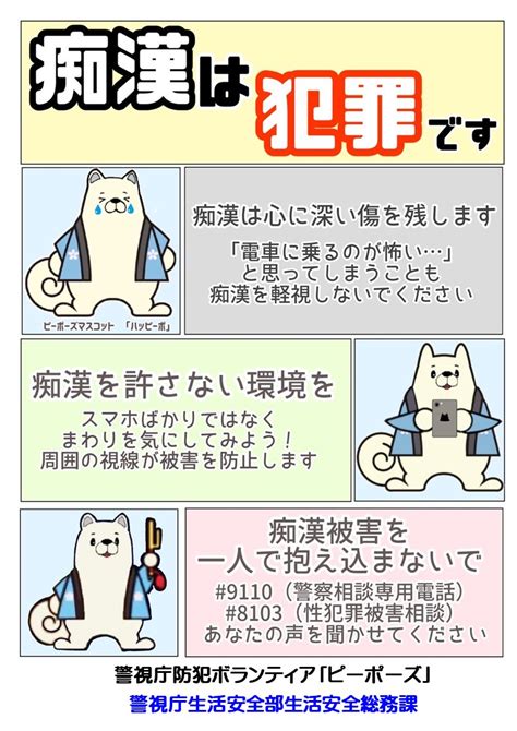 警視庁生活安全部 On Twitter 痴漢をはじめとする性犯罪は、被害者に深刻な被害を生ずる悪質な犯罪行為であり、決して許されることでは