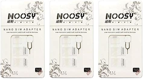 Amazon Com SIM Card Adapter KIT 3 Pack 9 Total Adapters Nano To Micro Nano To Regular Micro