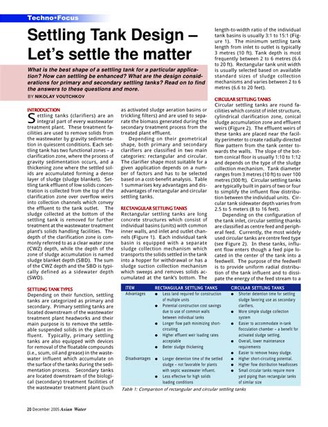 Pdf Settling Tanks
