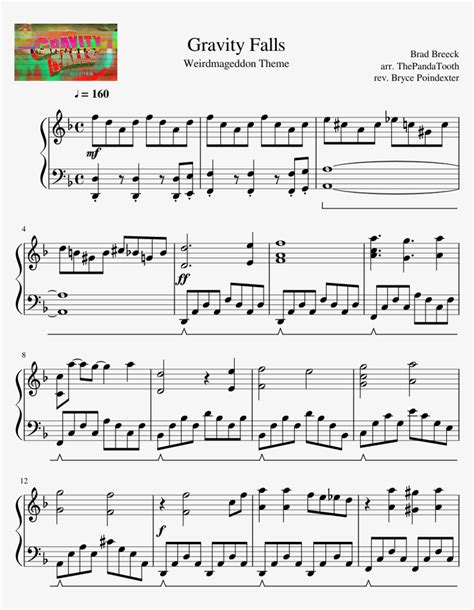 Gravity Falls Sheet Music Composed By Brad Breeck Arr Music Sheet