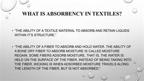 How To Test Absorbency Of A Fabric Pptx Hair Care Beauty