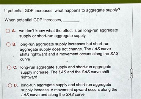 solved if potential gdp increases what happens to aggregate supply
