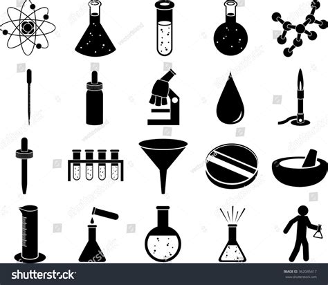 Science Symbols Set Royalty Free Stock Vector 362045417