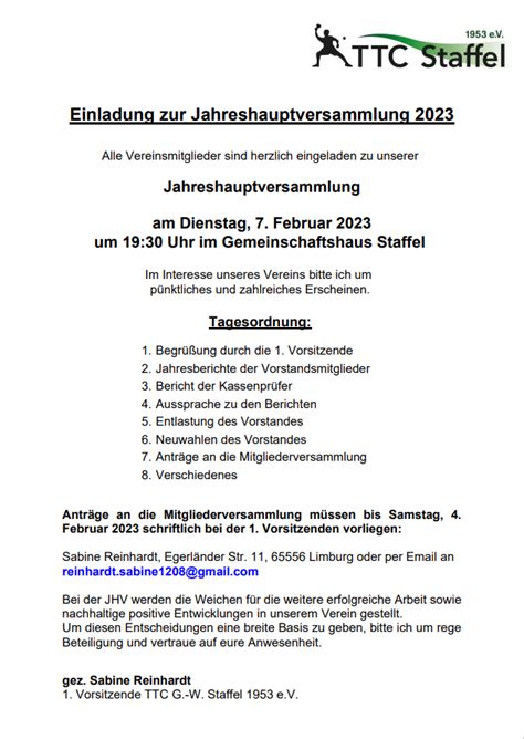 Einladung Jhv
