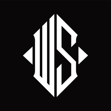 Ws Logo Monogram With Shield Shape Isolated Design Template