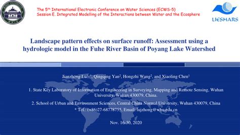 Pdf Landscape Pattern Effects On Surface Runoff Assessment Using A Hydrologic Model In The