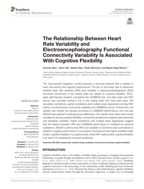 Pdf The Relationship Between Heart Rate Variability And Electroencephalography Functional