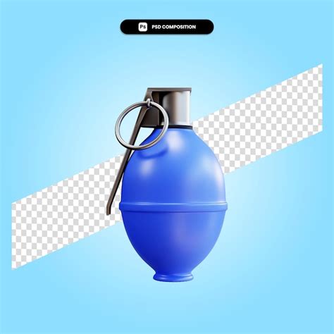 Premium PSD Fragmentation Grenade D Render Illustration Isolated