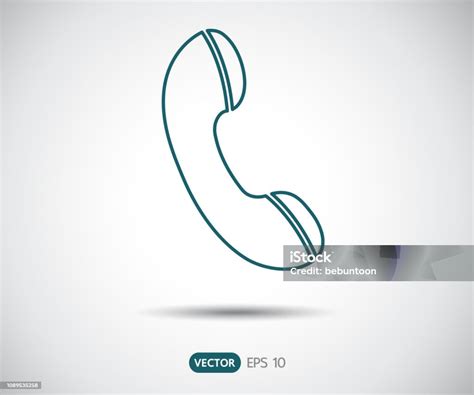 전화 통화 벡터 아이콘입니다 스타일은 플랫 기호 회색 색 둥근된 각도 로고 벡터 일러스트 레이 션 구에 대한 스톡 벡터 아트 및