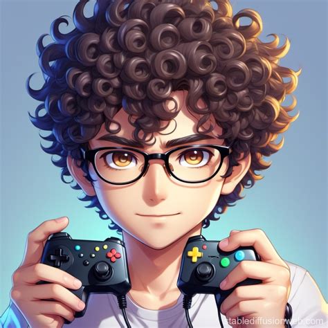 Chibi Character With Glasses And Controller Stable Diffusion Online